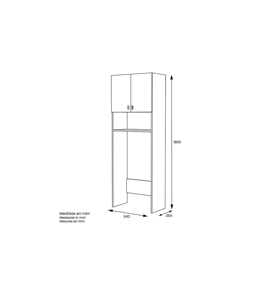 Armario Multiusos Fabricado en Melamina para Lavadora o Baño – 180 x 64 ...